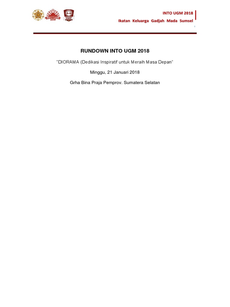 Rundown Into Ugm 2018 | PDF