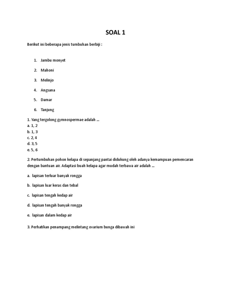 Soal PHB Bio | PDF