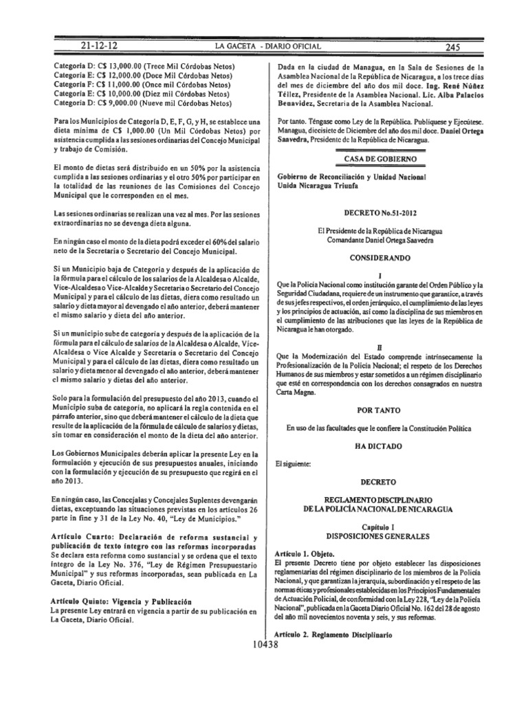 3 Decreto 51-2012 - Reglamento Disciplinario de La Policia Nacional PDF ... 3 Decreto 51-2012 - Reglamento Disciplinario de La Policia Nacional PDF ...