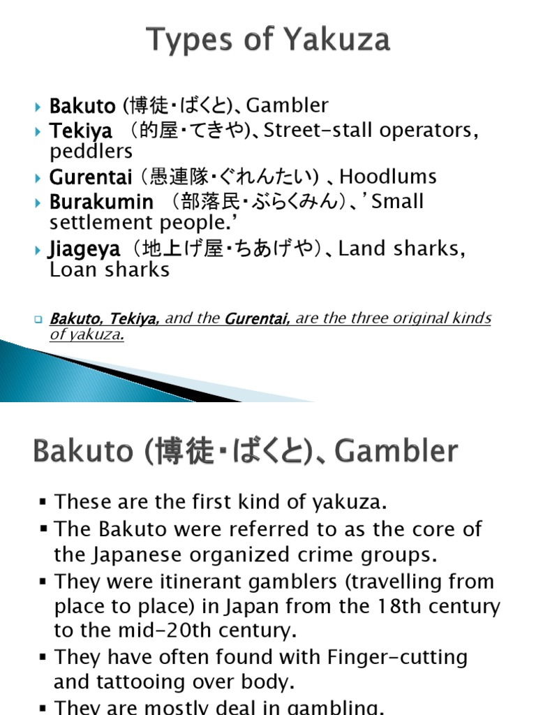 The Origins and Activities of Traditional Yakuza Groups: Bakuto, Tekiya ...