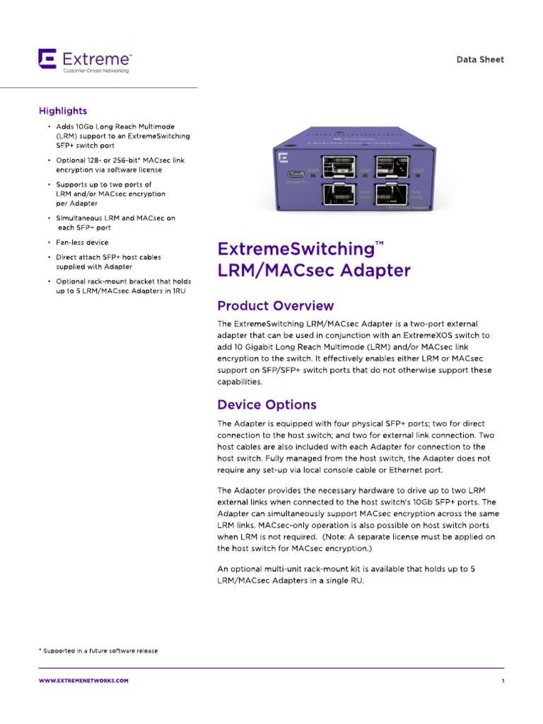 LRM Slash Macsec Adapter Data Sheet PDF | PDF | Telecommunications ...