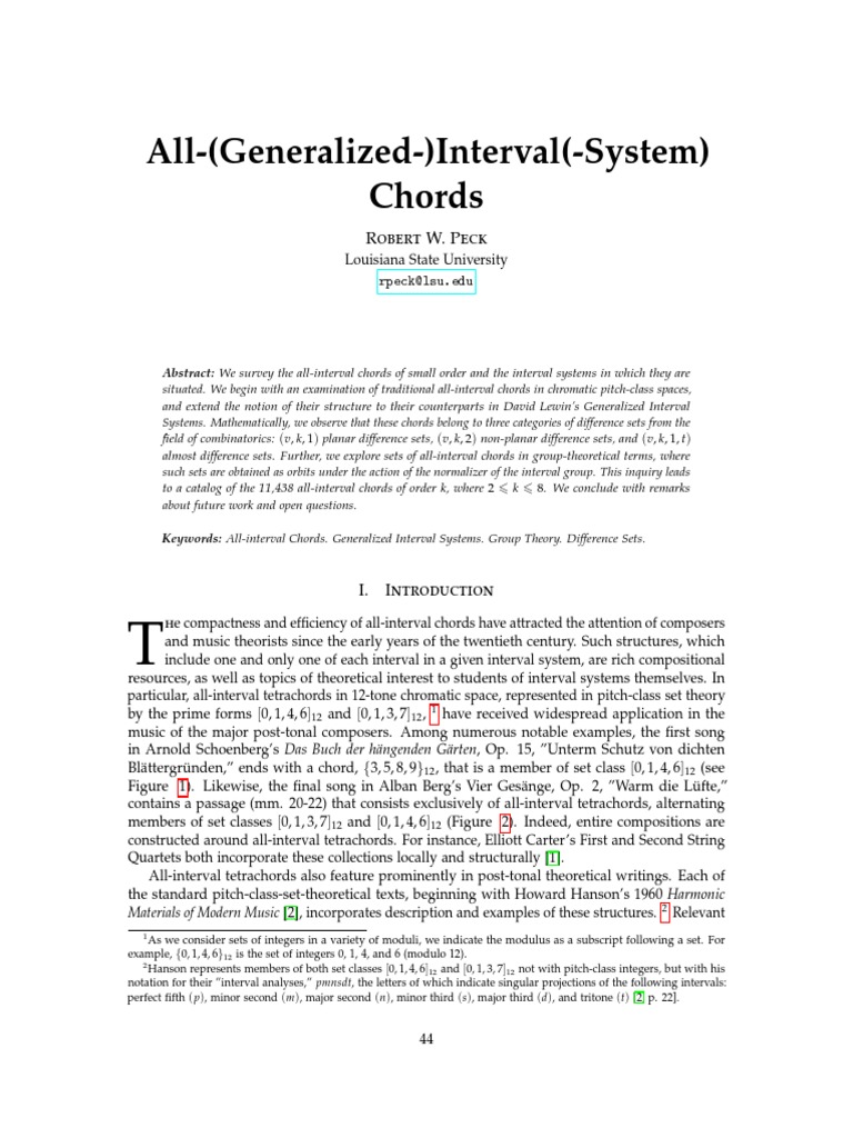 General Interval System | PDF | Group (Mathematics) | Interval (Music)