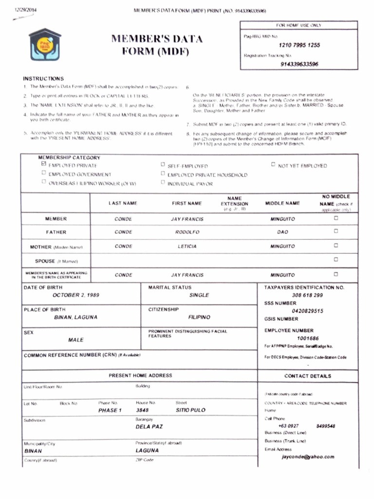Member Enrollment Form | PDF