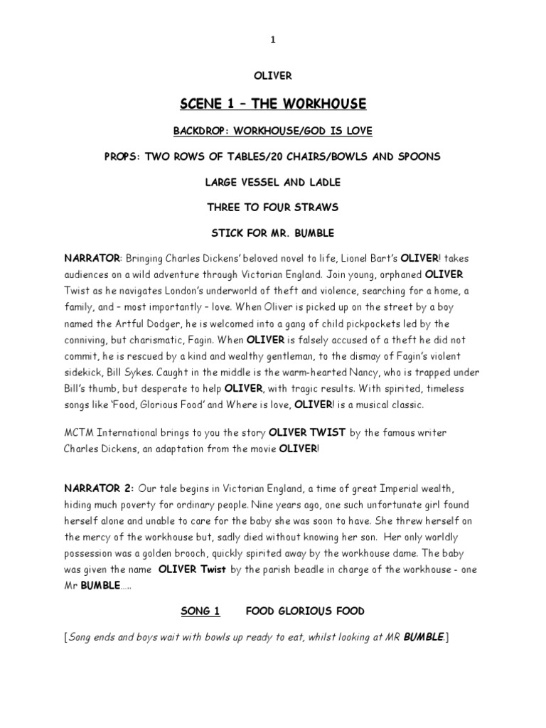 Oliver Script Final Download Free Pdf Oliver Twist Nancy Oliver