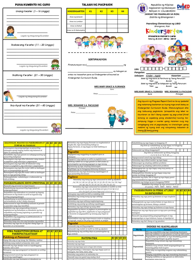 Edited Progress Report Card Tagalog | PDF