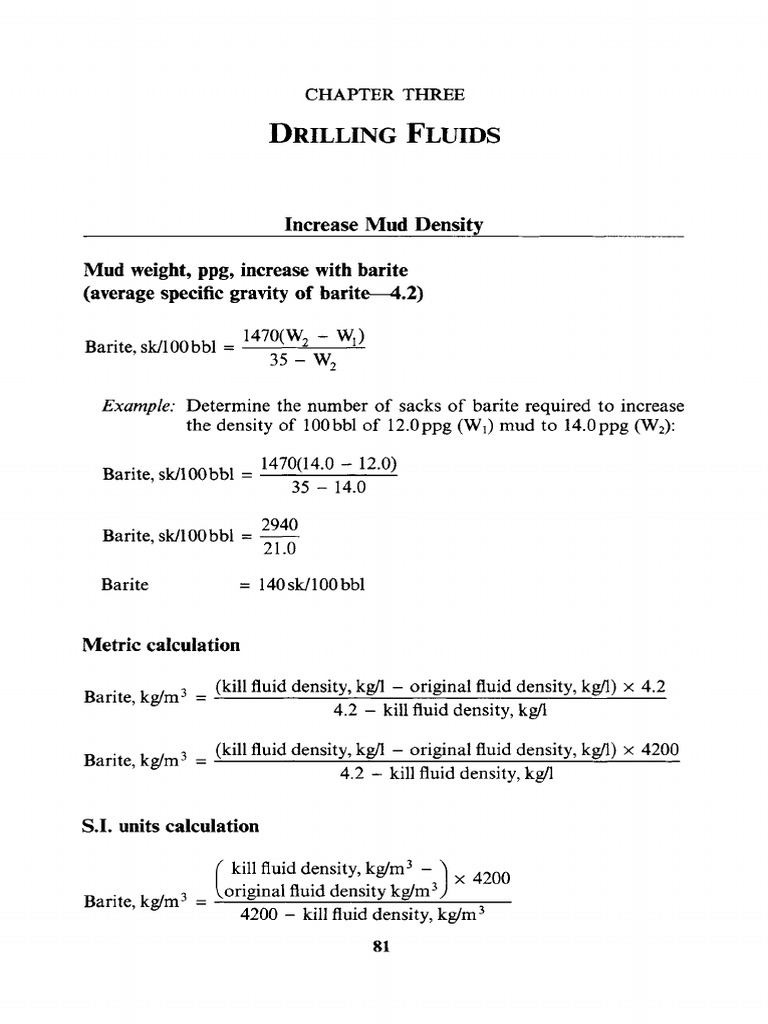 Drilling Fluids Density Calculations | PDF | Barrel (Unit) | Petroleum