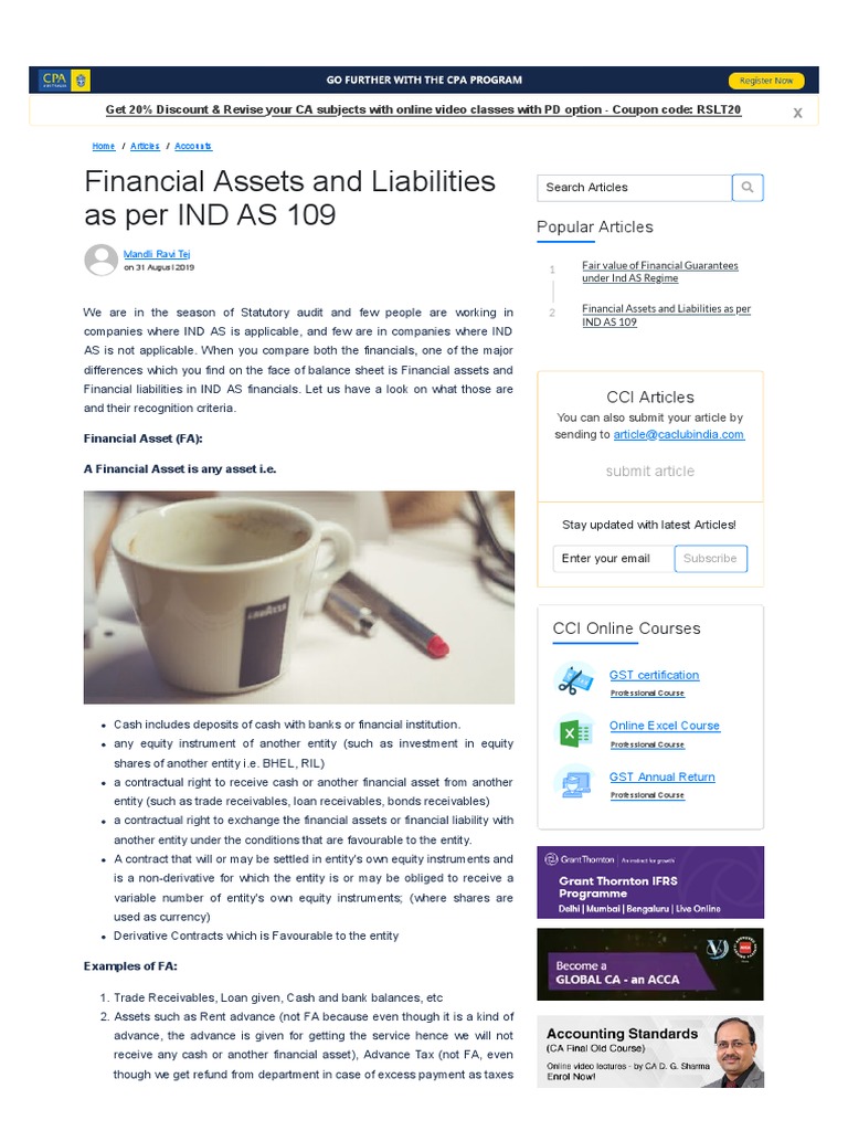 Ind AS 109 PDF | PDF | Fair Value | Income Statement