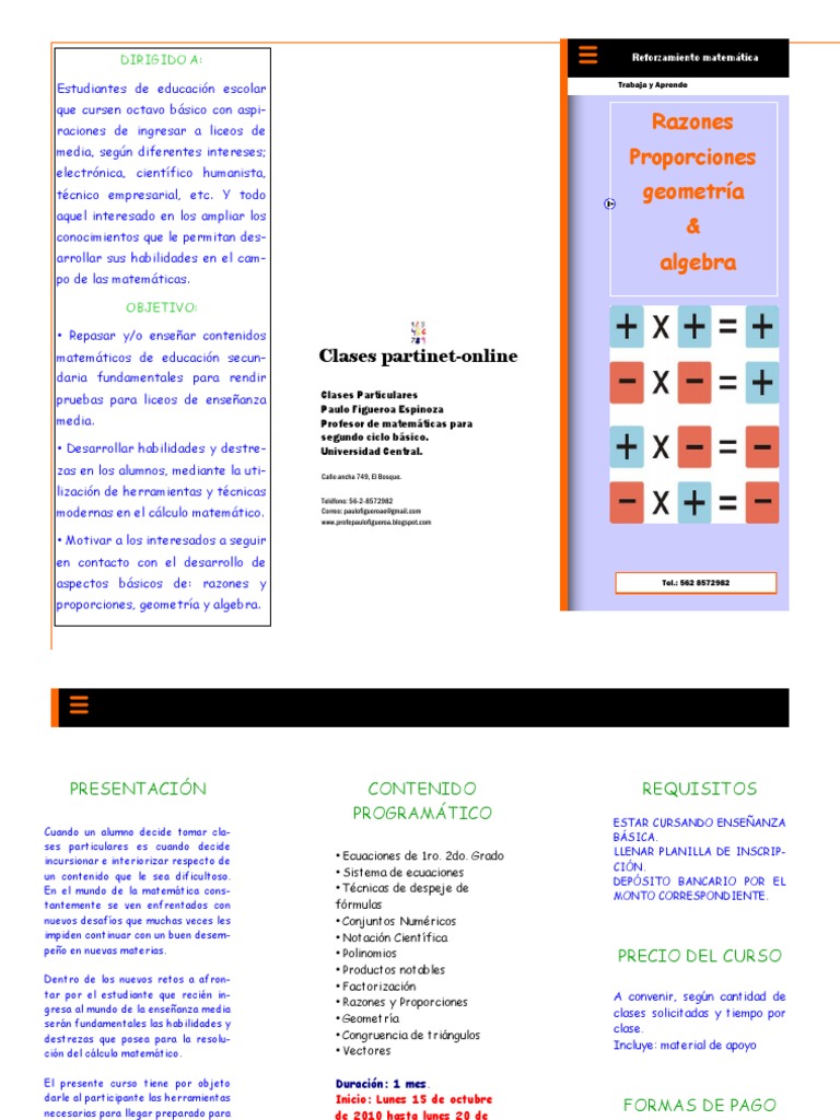 Triptico | PDF | Geometría | Enseñanza de matemática