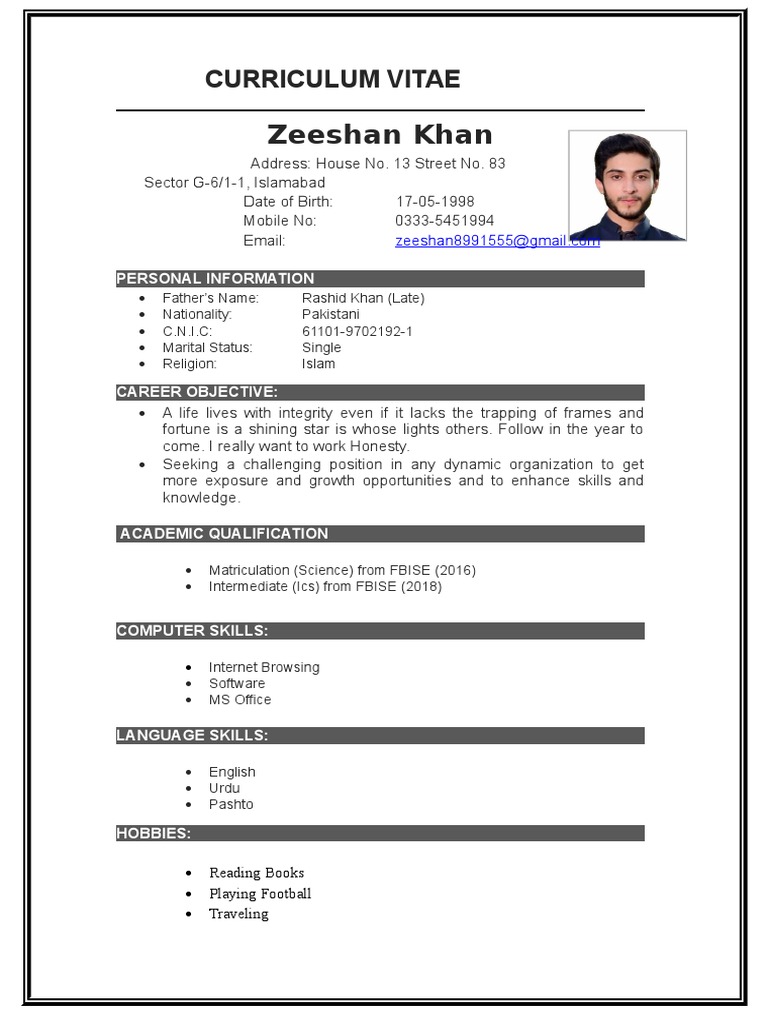 Zeeshan CV | PDF