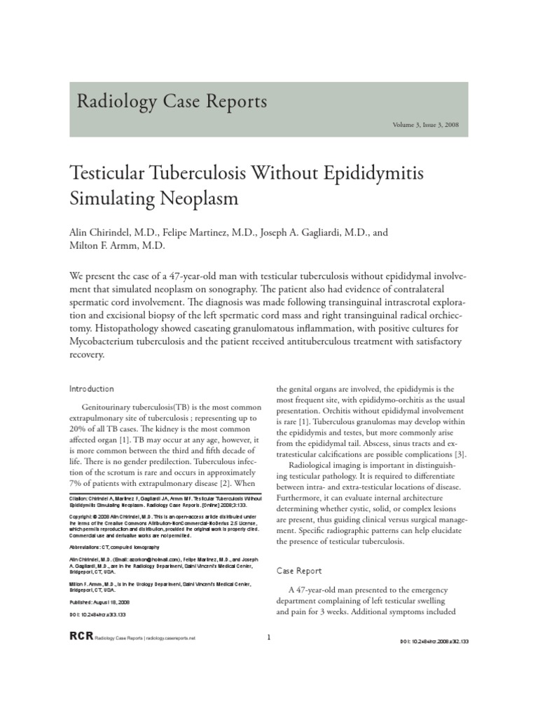 Testicular TB | PDF | Medical Specialties | Clinical Medicine