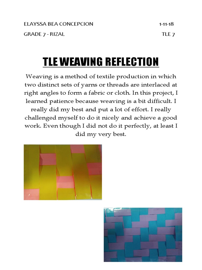 Tle Weaving Reflection