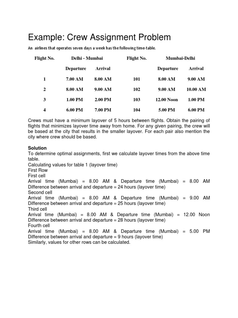 Assignment Problem Air Crew | Download Free PDF | Mathematical Logic ...