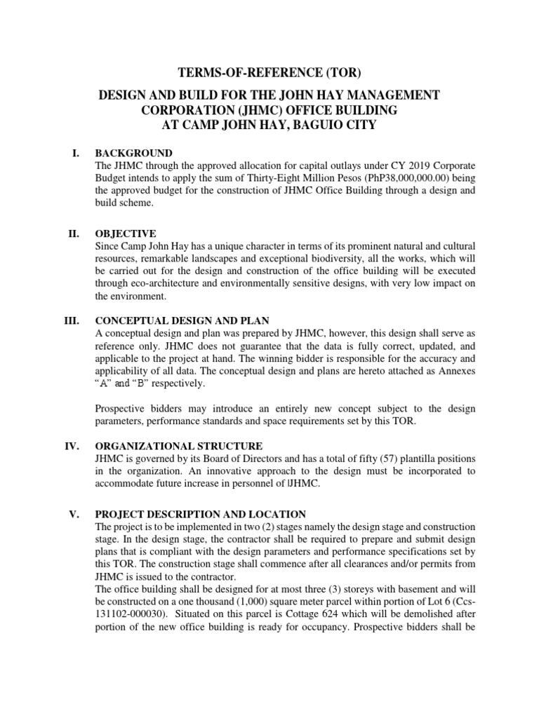 Final Version TOR | PDF | Design | Specification (Technical Standard)