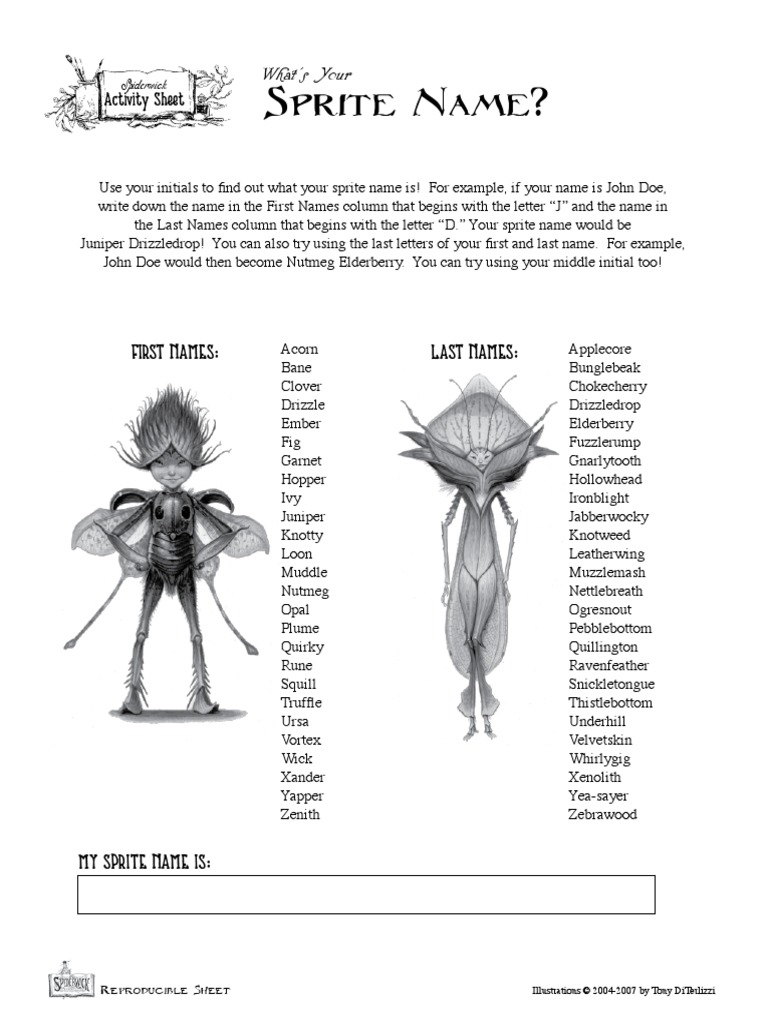 Spiderwick SpriteName | PDF