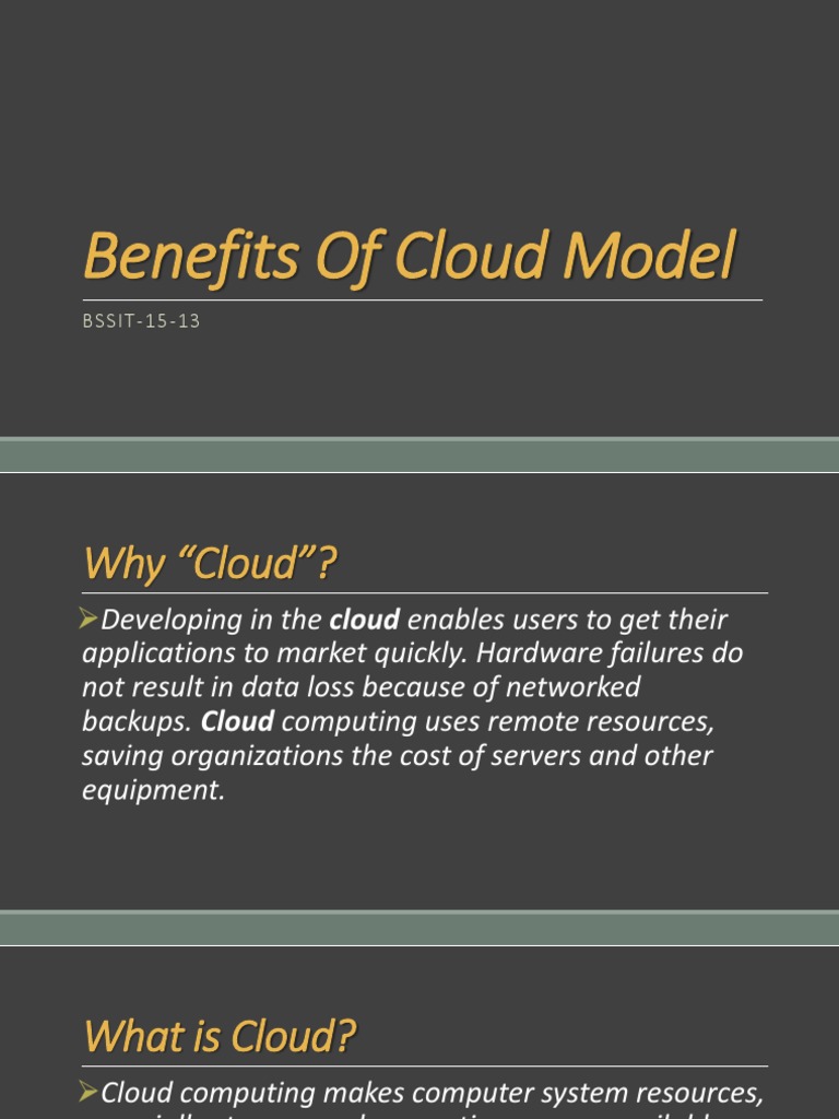 An In-Depth Analysis of the Key Benefits of Adopting a Cloud Computing Model | PDF | Cloud ...