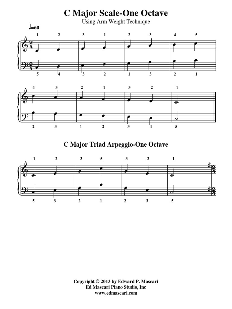12 Major Scales and Arpeggios in One Octave | PDF | Musical Scales | Melody