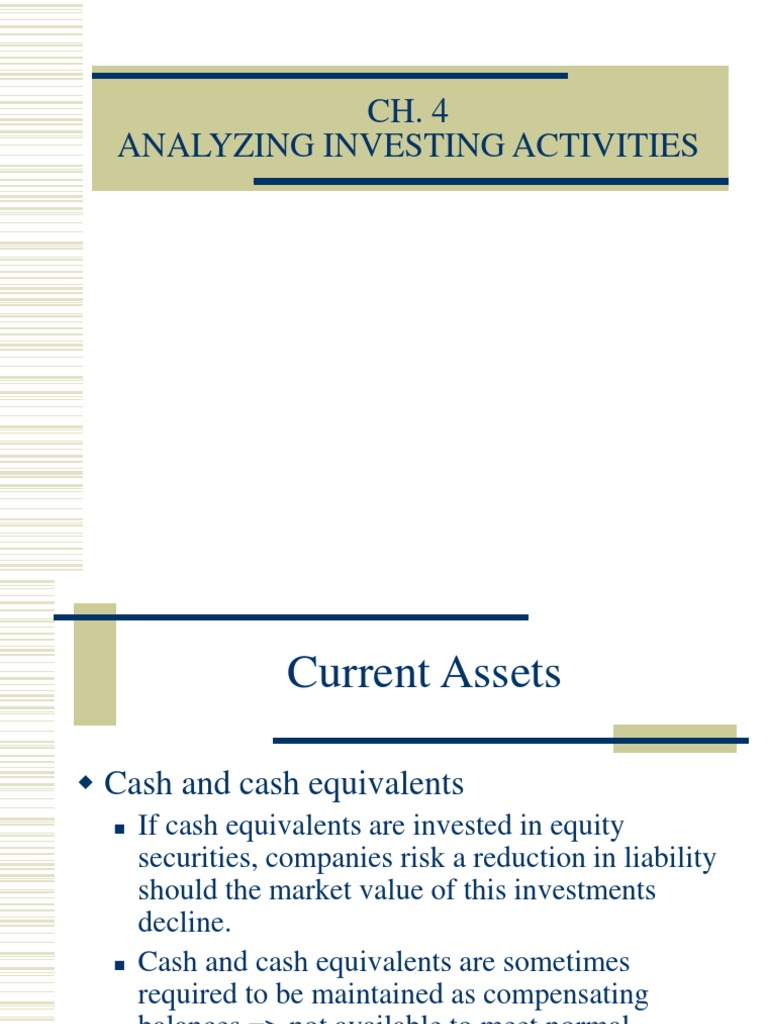 Analyzing Investing Activities | PDF