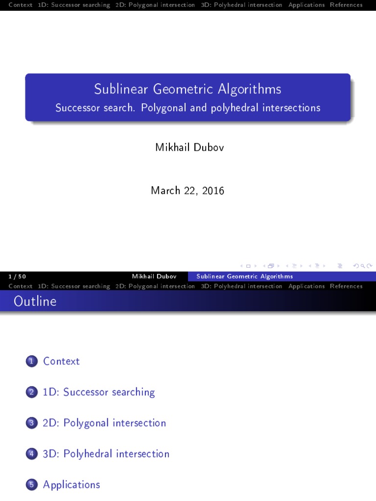 Sublinear Geometric Algorithms | PDF | Time Complexity | Vertex (Geometry)