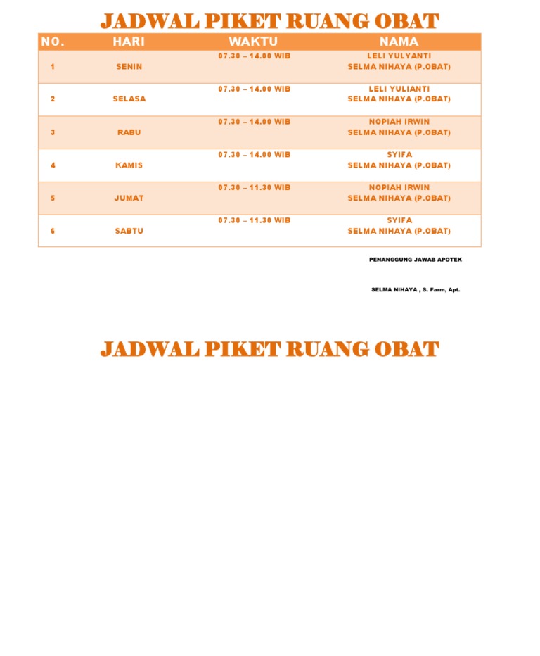 Jadwal Apotek | PDF