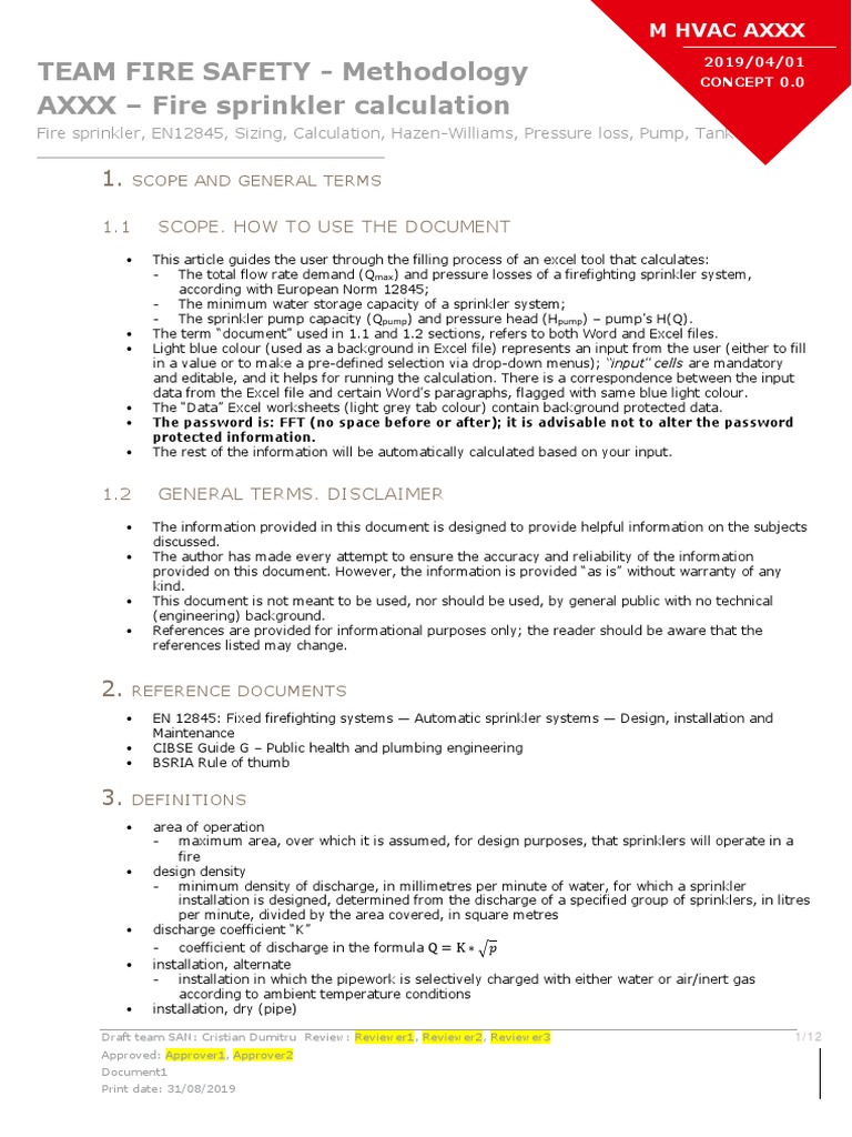 Fire Sprinkler Calculation Guide | PDF | Fire Sprinkler System ...