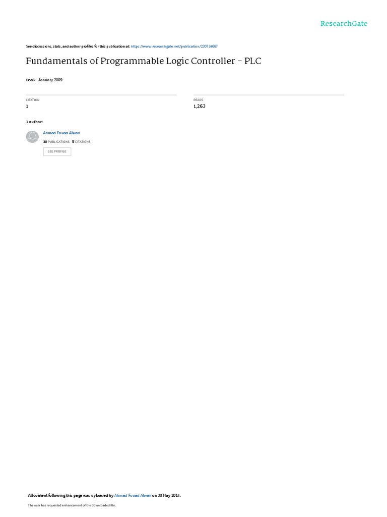 Fundamentals of Programmable Logic Controller - PLC: January 2009 | PDF