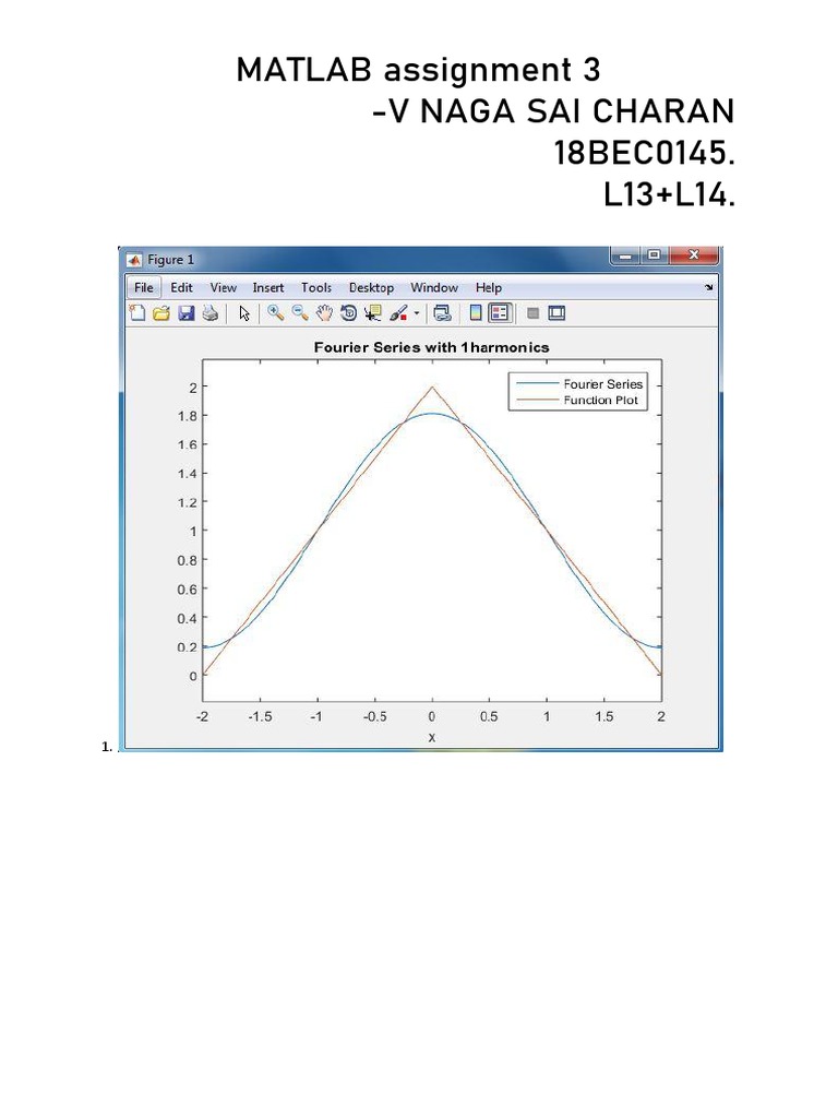 MATLAB Assignment 3 - V Naga Sai Charan 18BEC0145. L13+L14 | PDF
