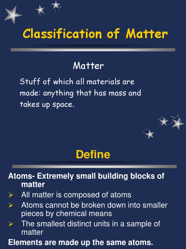 Matter Classification | PDF | Mixture | Chemical Substances