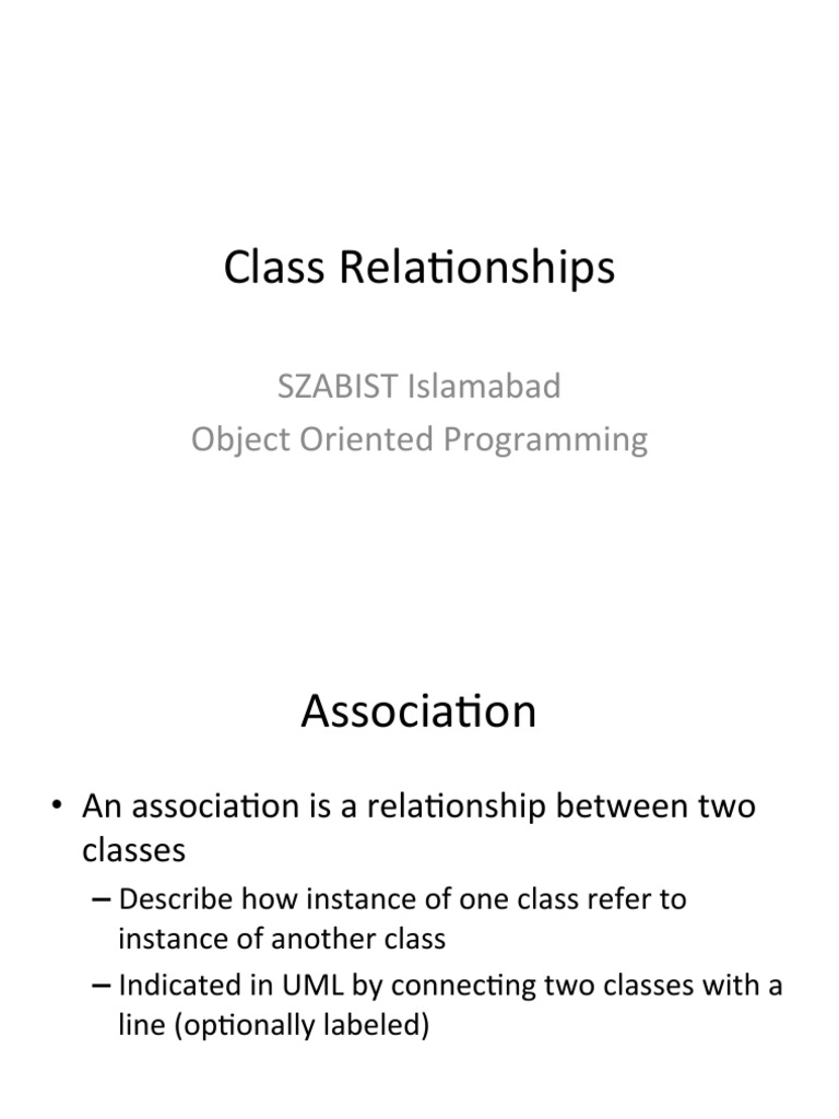 Class Relationships | Download Free PDF | Constructor (Object Oriented ...