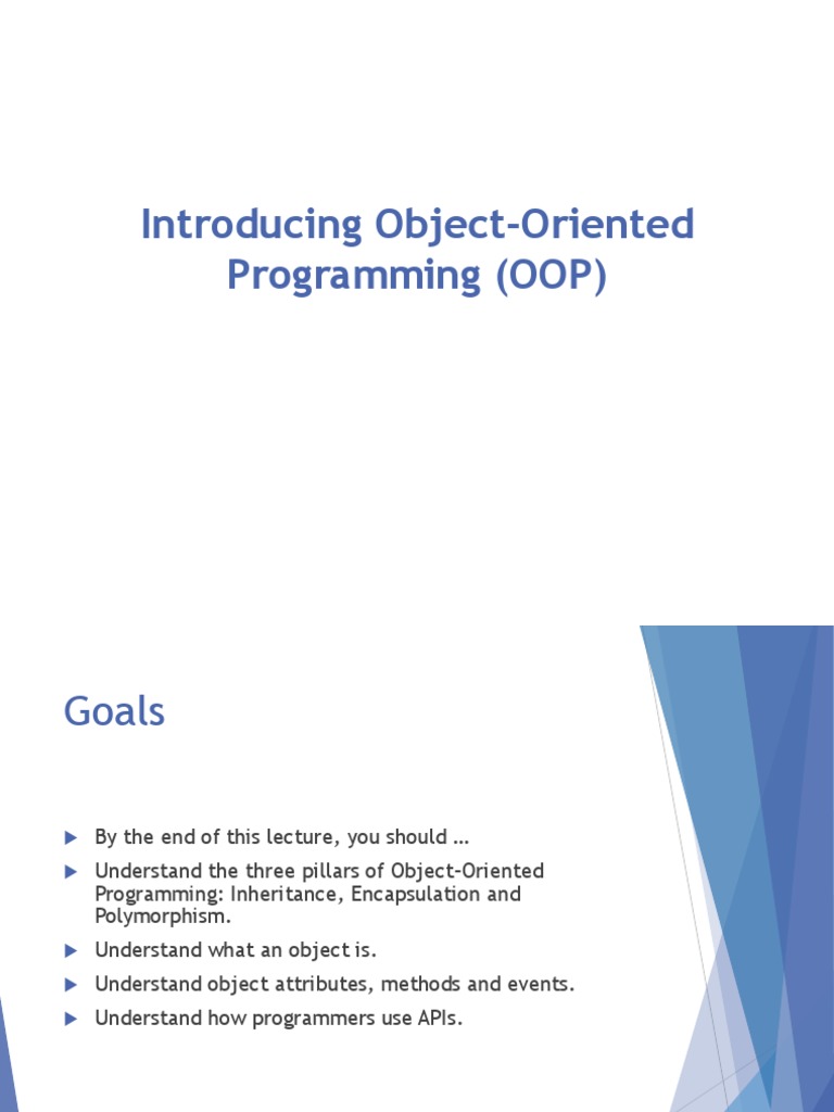 Introducing Object Oriented Programming Oop Pdf Object Oriented Programming Class 4768
