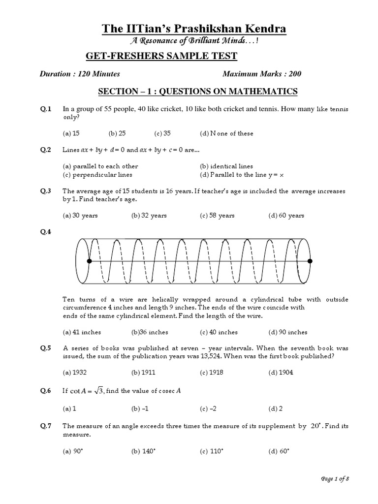 Iit Prashikshan Entrance Exam Sample Papers | Download Free PDF | Atoms ...