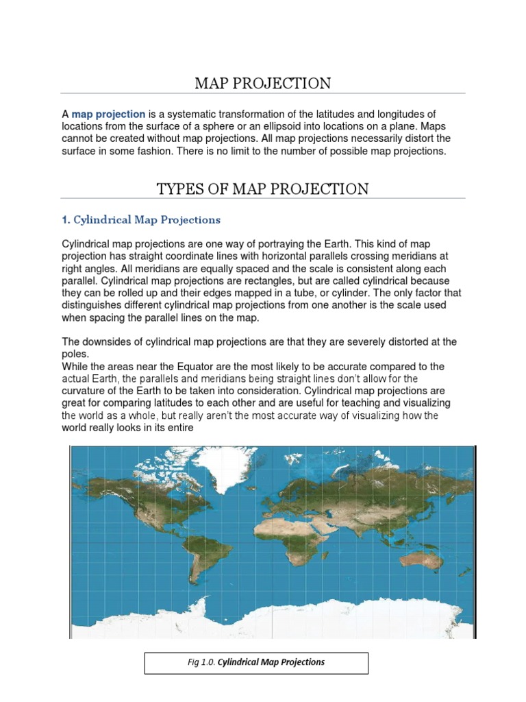 Map Projection | PDF | Latitude | Map