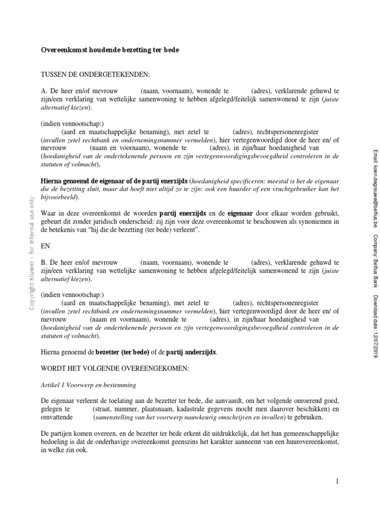 Bezetting Ter Bede | PDF