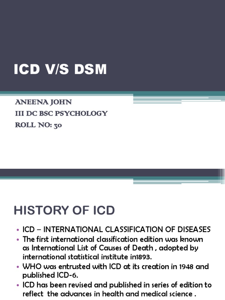 Icd VS DSM | PDF | International Statistical Classification Of Diseases ...