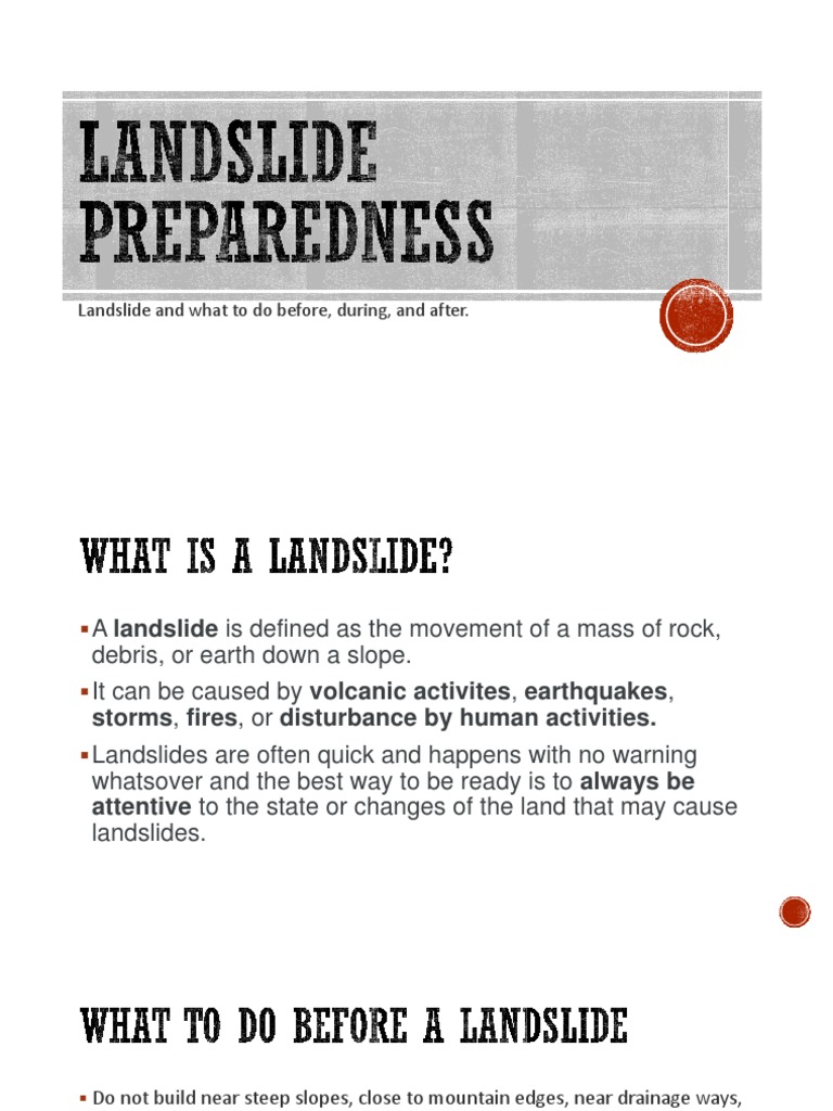 Landslide and What To Do Before, During, and After | PDF