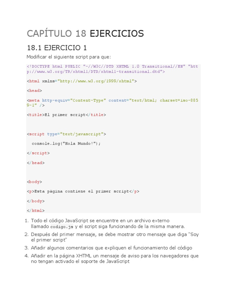 Ejercicios JS | PDF | Hipervínculo | Script Java