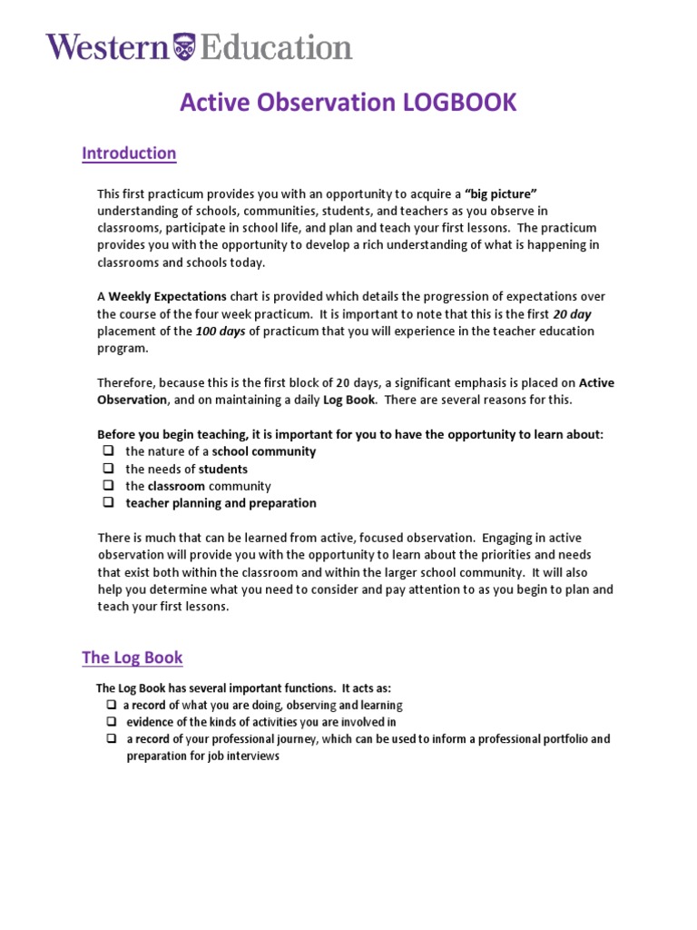 Active Observation Logbook | PDF | Differentiated Instruction ...
