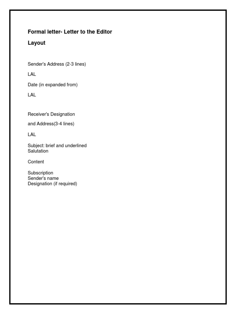 Class X- Formal Letter to the Editor | Letter To The Editor | News