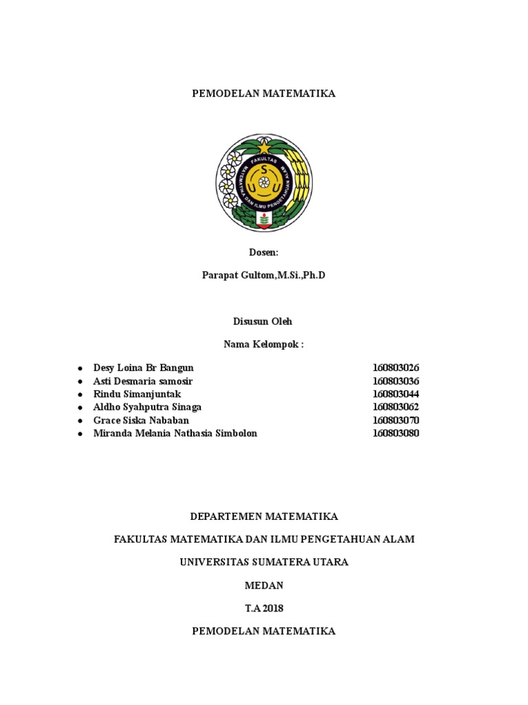 PEMODELAN MATEMATIKA: KONSEP DAN APLIKASINYA | PDF