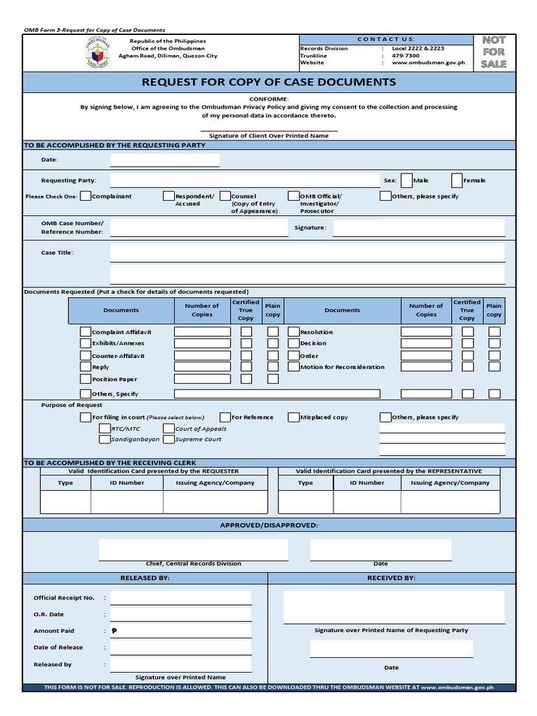 Request Form Office of The OMB | PDF | Identity Document | Common Law