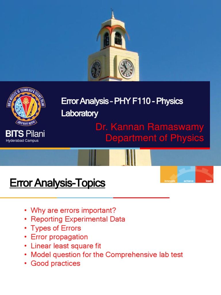 Error Analysis Presentation 2019 | PDF | Observational Error | Accuracy And Precision