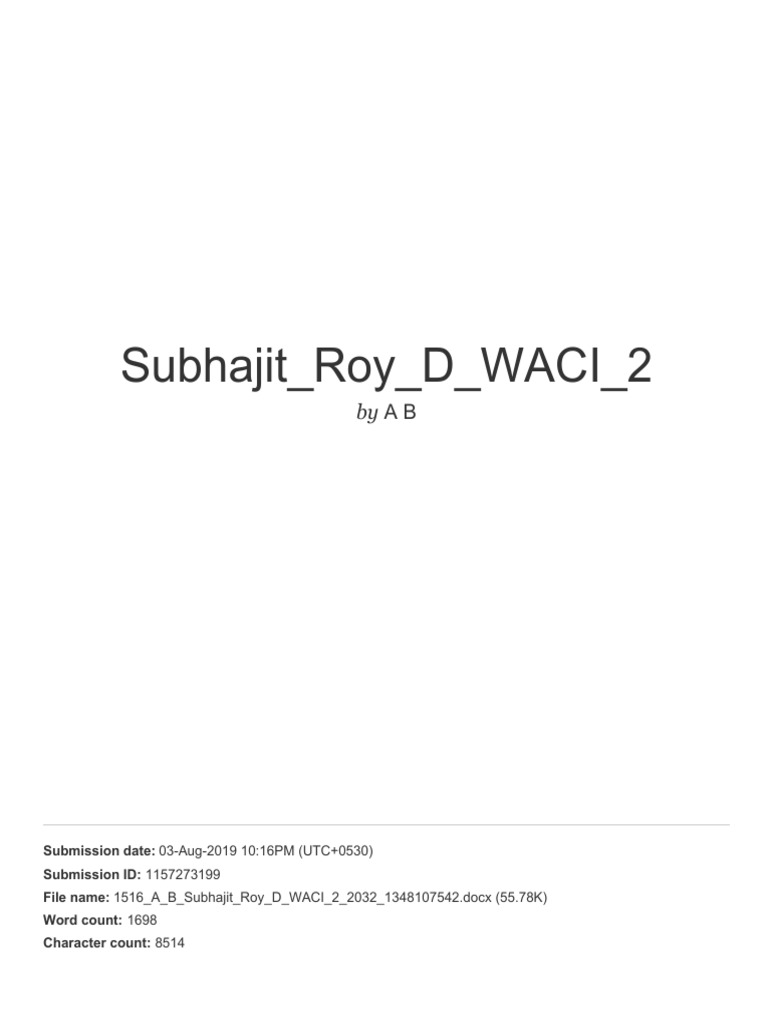 Subhajit Roy D WACI 2 | PDF