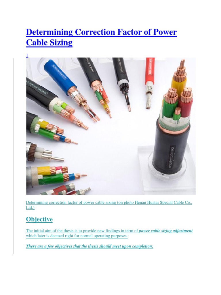 Determining Correction Factor of Power Cable Sizing | PDF | Harmonic | Electrical Engineering
