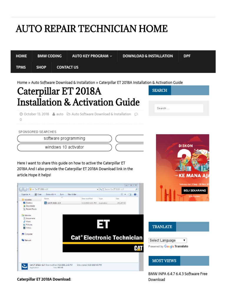 Caterpillar ET 2018A Installation & Activation Guide - Auto Repair Technician Home | PDF ...