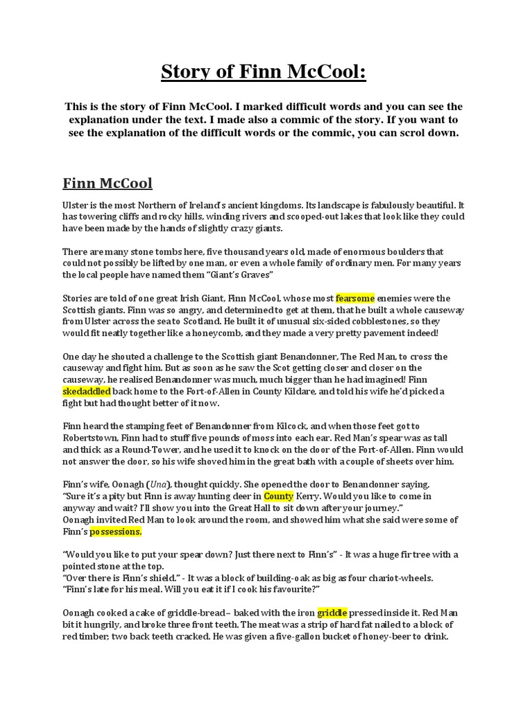 Story of Finn Mccool | PDF | Ulster | Northern Ireland