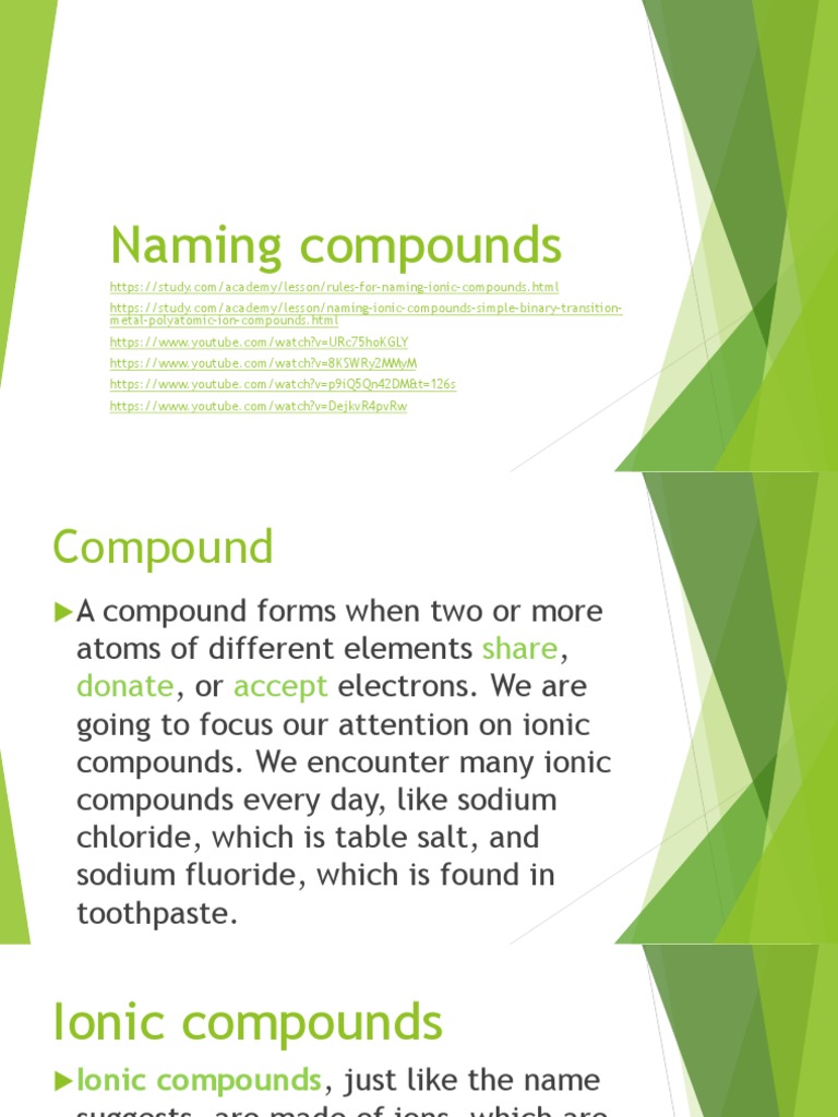 Naming Compounds | PDF | Ion | Ionic Bonding