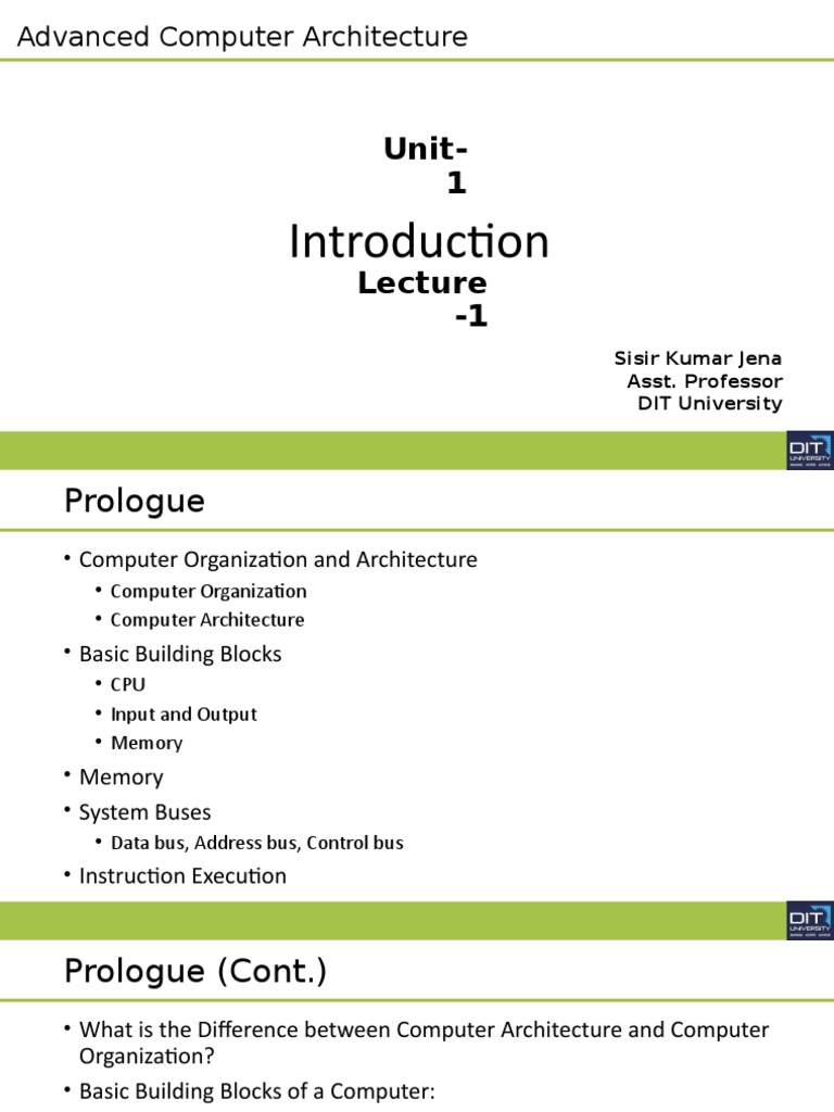 Unit-1 - 1: Advanced Computer Architecture | PDF