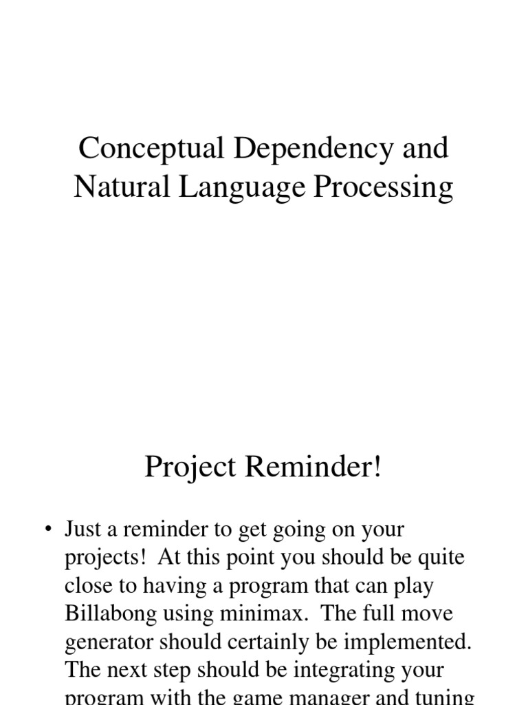 Conceptual Dependency and Natural Language Processing | PDF | Parsing | Grammatical Number