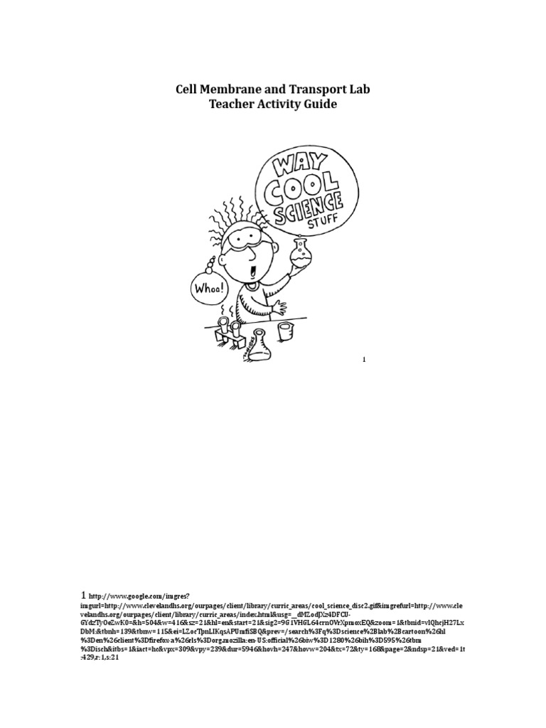 Cell Membrane and Transport Lab Teacher Activity Guide | PDF | Cell ...
