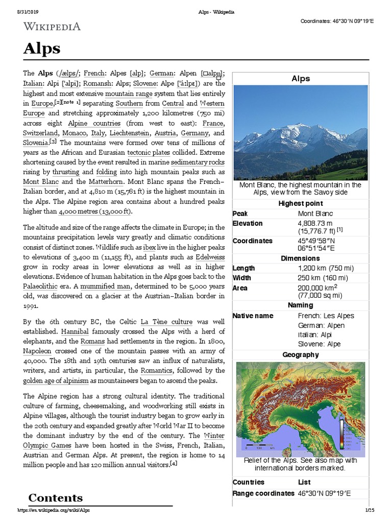 Alps PDF | PDF | Alps | Glacier