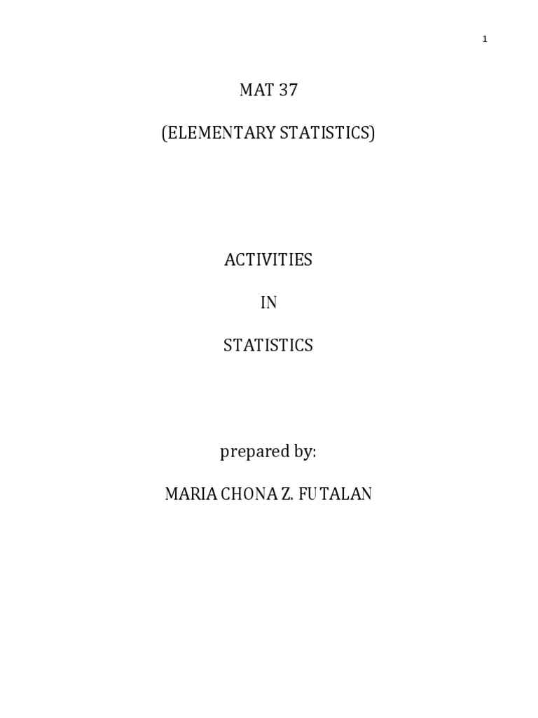 Basic Statistics Class Activities | PDF | Mode (Statistics ...